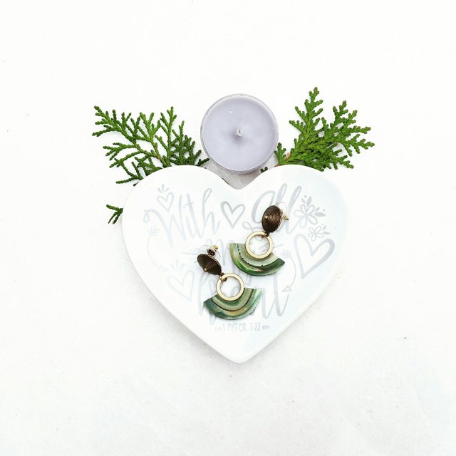 Modern polymer clay jewelry by EvaAndreDesign on Etsy