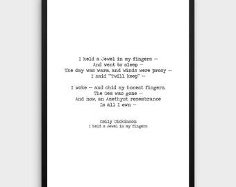 Emily dickinson poem | Etsy