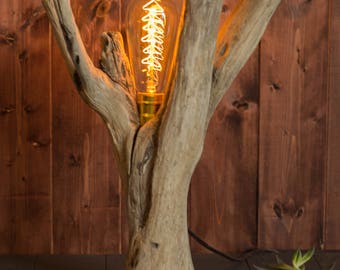 Handmade wood lamp | Etsy