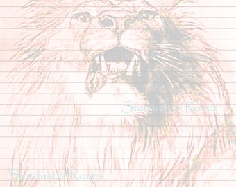 Lion scrapbook paper | Etsy