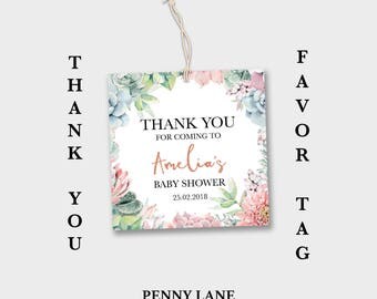 Succulent favor tag | Etsy