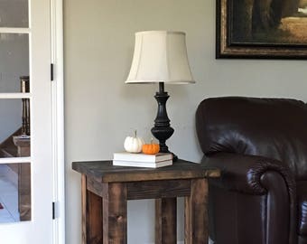 Rustic end table | Etsy