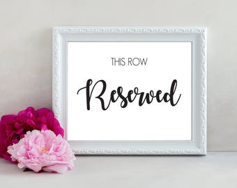 Reserved row sign | Etsy