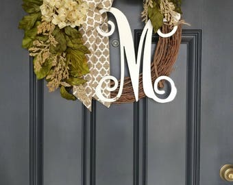 Monogram wreath | Etsy