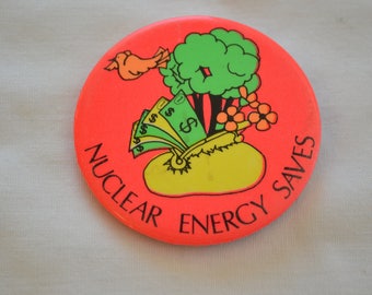 No Nukes Pin Large Pin-Back Button saying NO NUKES a simple