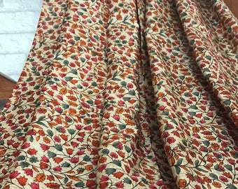 Floral silk fabric | Etsy