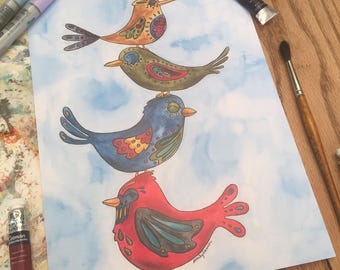 Three Birds Print
