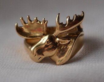 Moose antler ring | Etsy