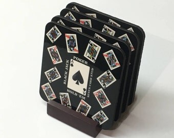 Playing card coaster | Etsy