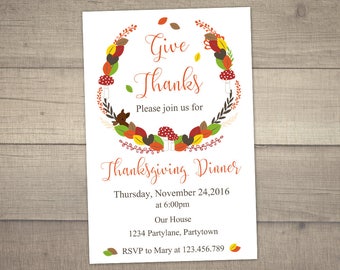 Give thanks invite | Etsy