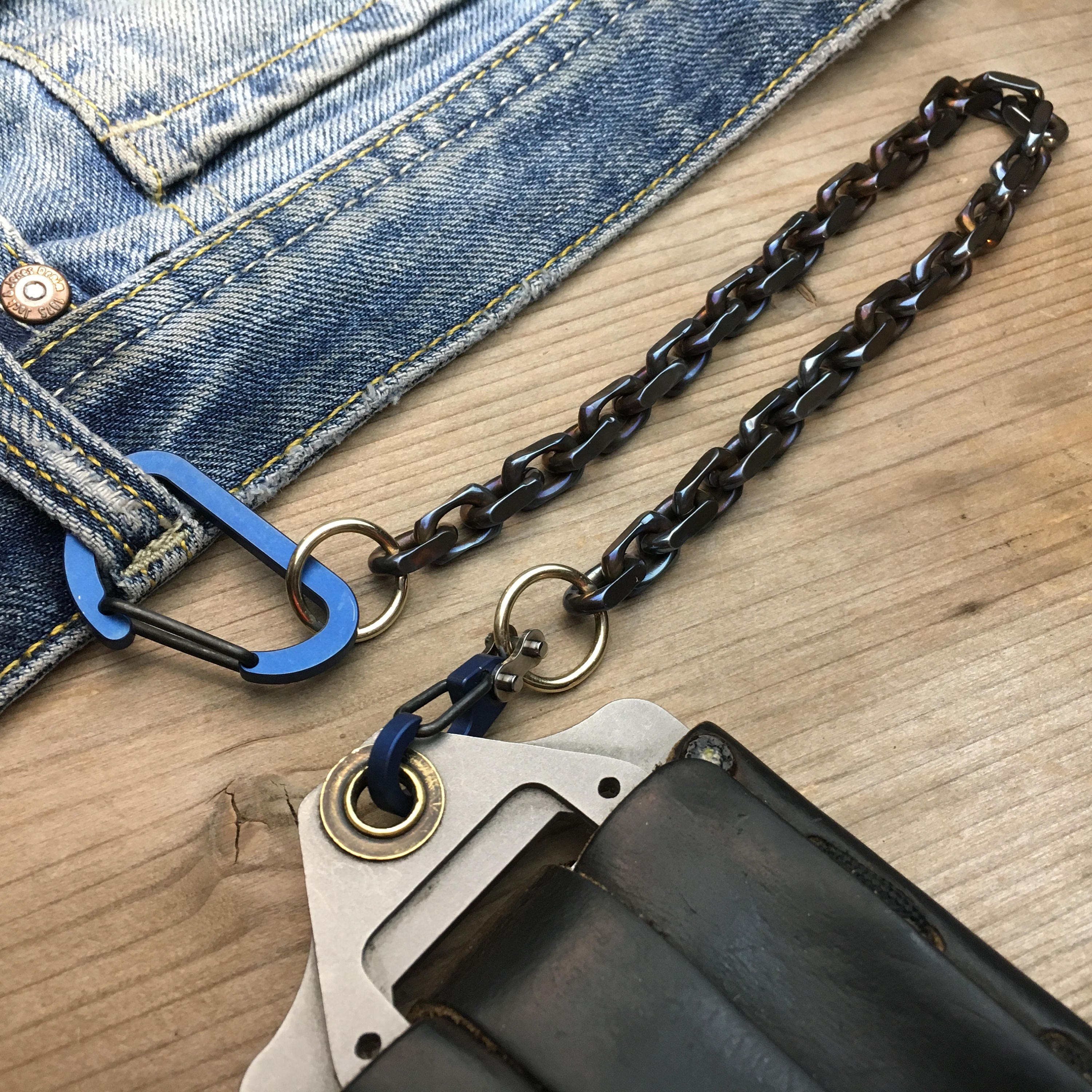 Small Wallet Chain SWC-01 / Anodized Blue with Bike-Link
