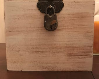 Wedding card box with lock | Etsy