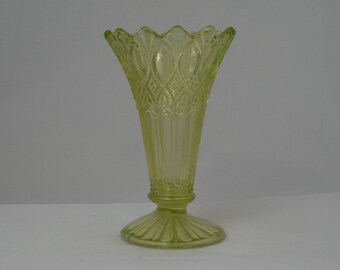 Uranium glass vase | Etsy
