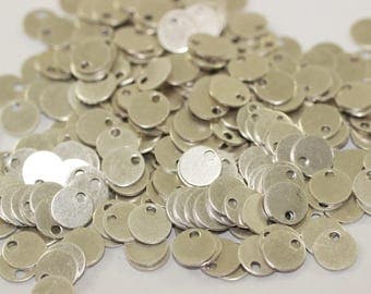 20 mm Matt Silver Plated Coins Charm Round Stamping Discs