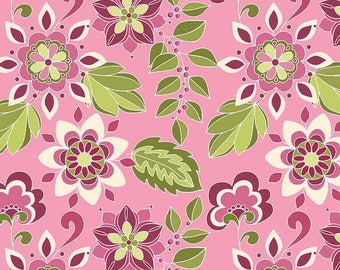 Pink Floral Fabric Riley Blake Fabric Fresh Market Pink