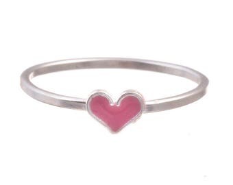 Dainty heart ring | Etsy