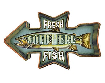 Fresh fish sign | Etsy