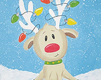 Reindeer painting | Etsy