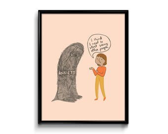 Anxiety art | Etsy