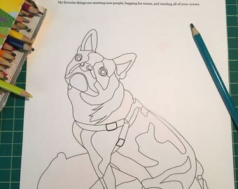 Dog coloring page | Etsy
