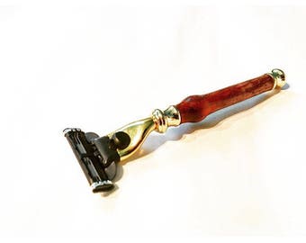 Razor Handle Mach 3 and natural edge box men's shaving