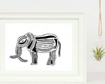 Aztec elephant | Etsy