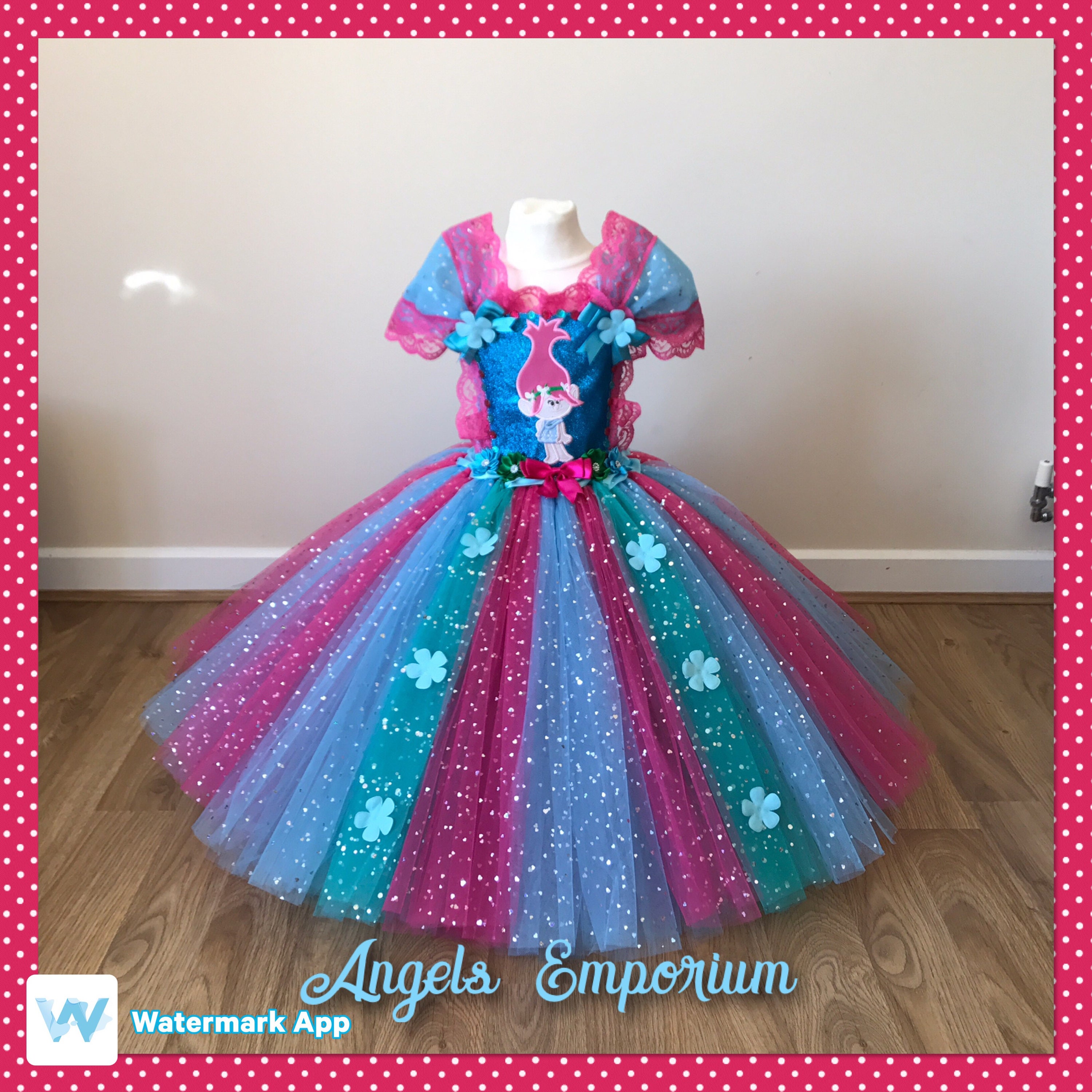 Princess Poppy The Troll Inspired Tutu Dress. Sparkly Costume