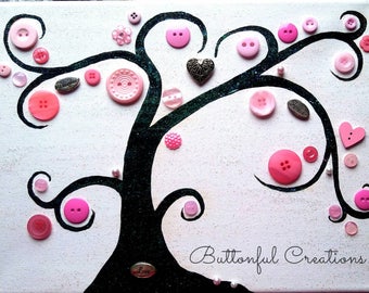 Button tree art | Etsy