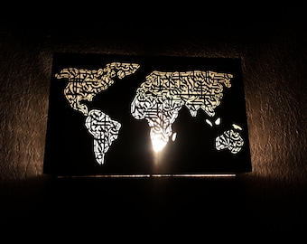 Calligraphy map | Etsy