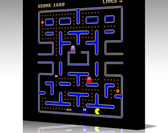 Pac man wall art | Etsy