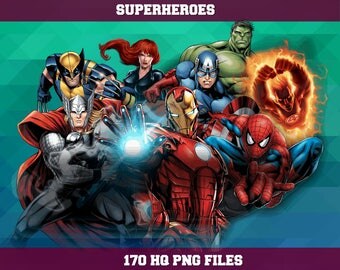 Superhero clipart | Etsy