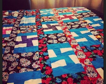 Full Size Sugar Skull Quilt Custom Order yours today