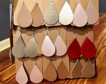 Leather earrings | Etsy