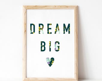 Dream big print | Etsy