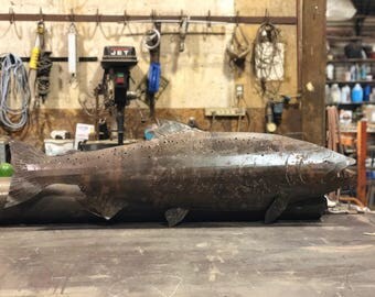 Metal fish art | Etsy