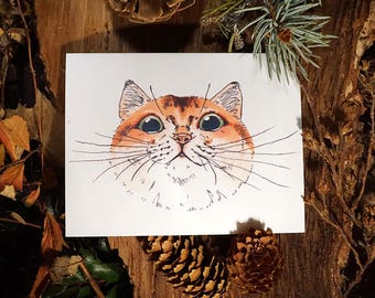 Dancing Cats Greeting Card Funny Cats Card Cat Watercolor