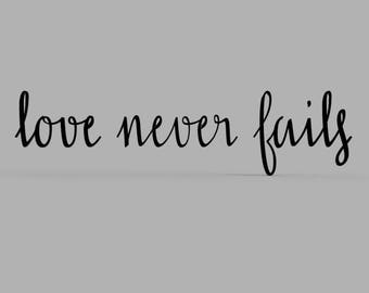 Love never fails | Etsy