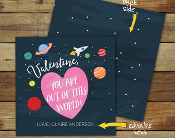 Space valentine | Etsy