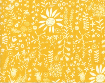 Yellow floral fabric | Etsy