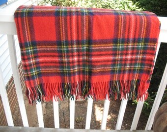 Red plaid blanket | Etsy