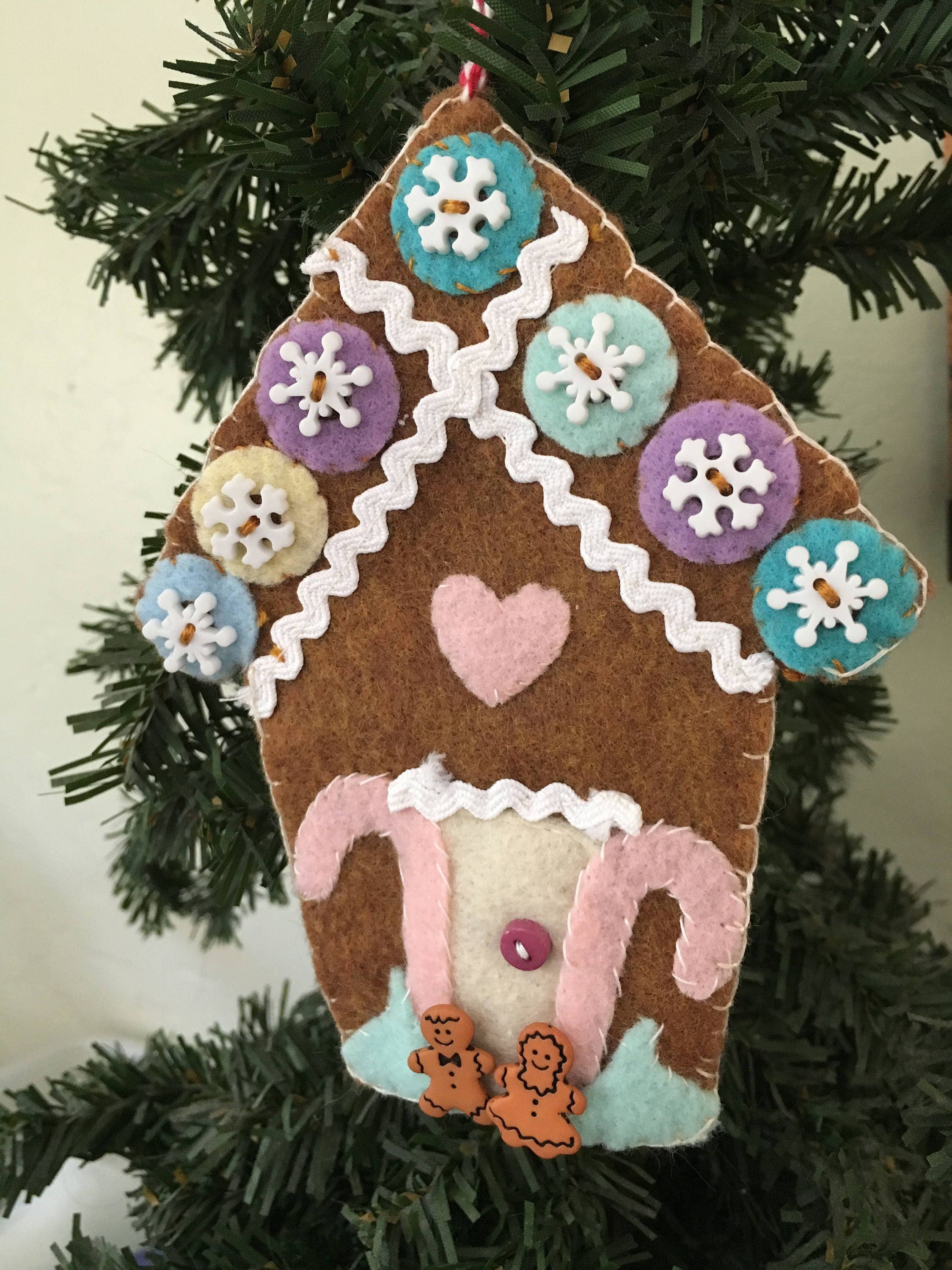 DIY Felt Gingerbread House Ornament Kit-Felt Christmas