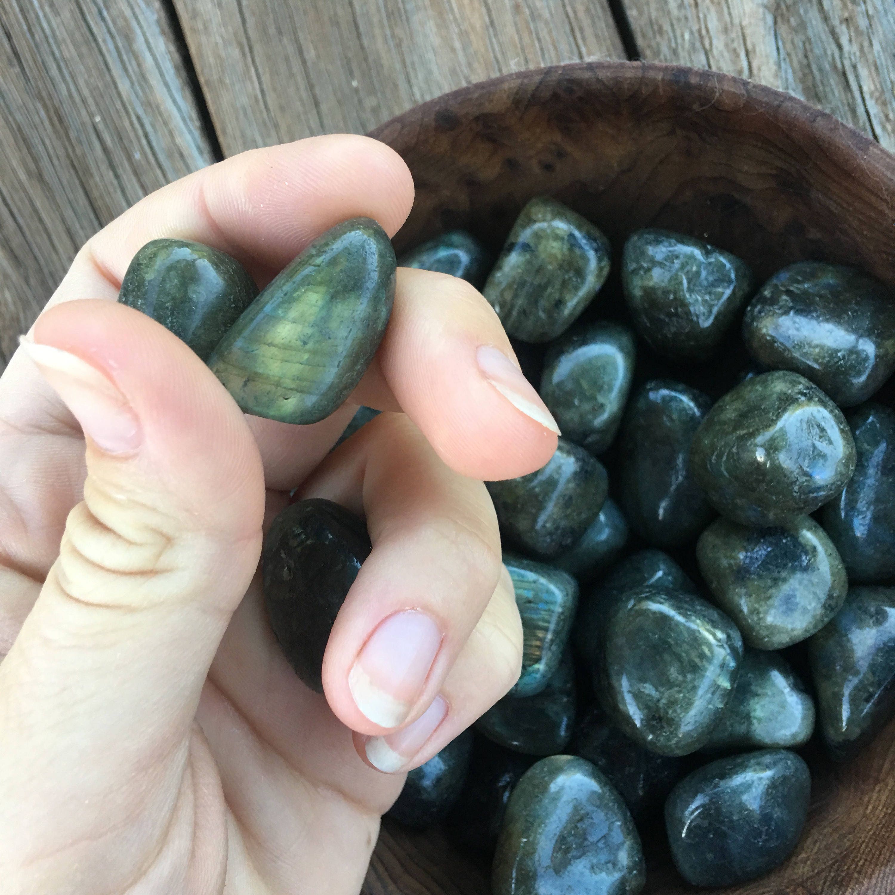 Polished tumbled Labradorite Crystal //magical crystal wire