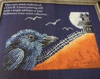 Raven cross stitch | Etsy