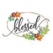 Blessed Floral Machine Embroidery Design Instant Download