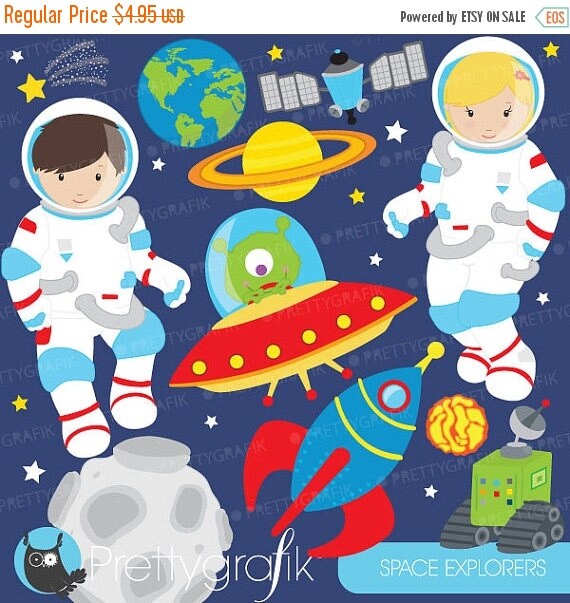 80% OFF SALE Astronaut in space clipart commercial use, vector graphics ...