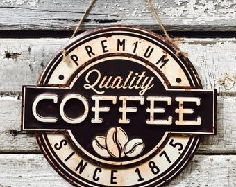 Metal coffee sign | Etsy