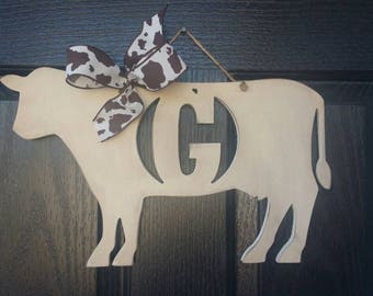 Cow monogram | Etsy