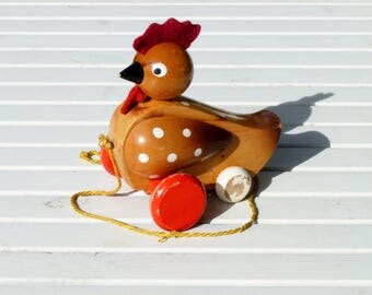 Chicken pull toy | Etsy