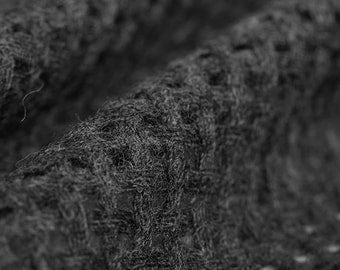 Black wool fabric | Etsy