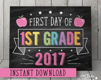 First Day of 1st Grade Photo Prop Printable 1st Grade School